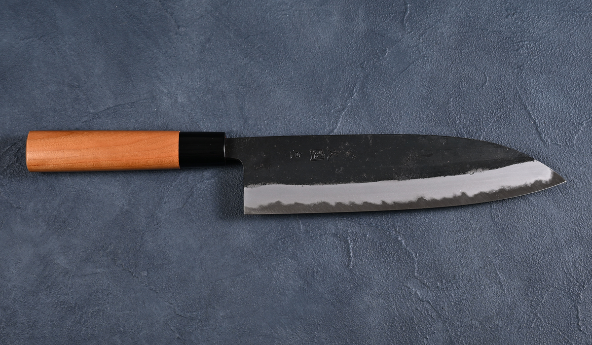 Yukihiro Sakai Hinokuni Santoku Knife, 210mm, White Paper No. 1 Steel ...